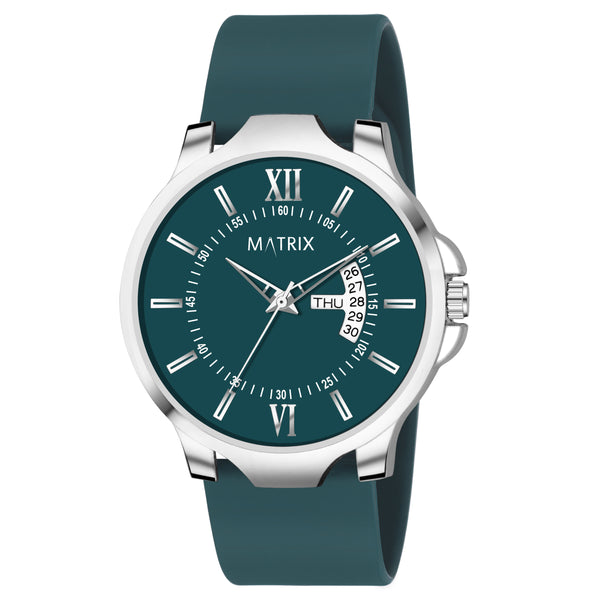 Matrix Antique 2.0 Day & Date Softest Silicone Strap Analog Watch For ...