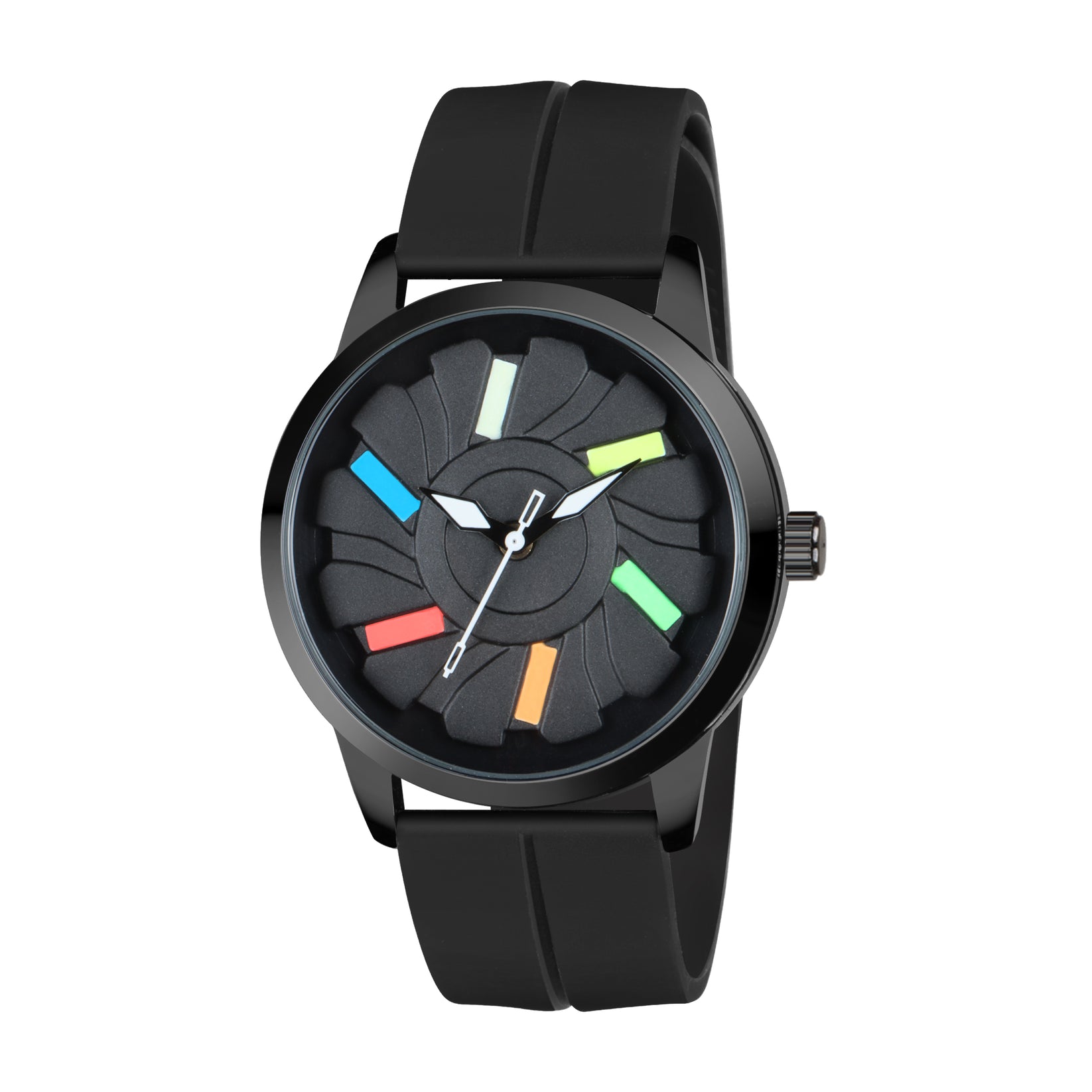Matrix MotionX Rotating Dial With Radium Inside & Black Silicone Strap ...