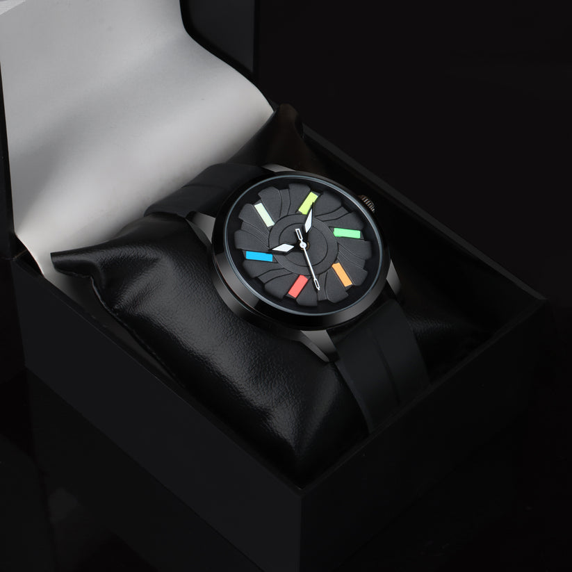 Matrix MotionX Rotating Dial With Radium Inside & Black Silicone Strap ...