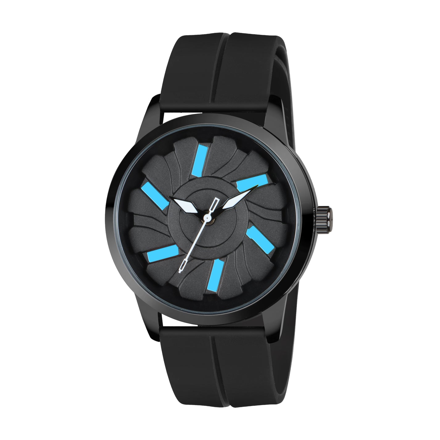 MotionX Rotating Dial With Radium Inside Black Mens Analog Watch ...