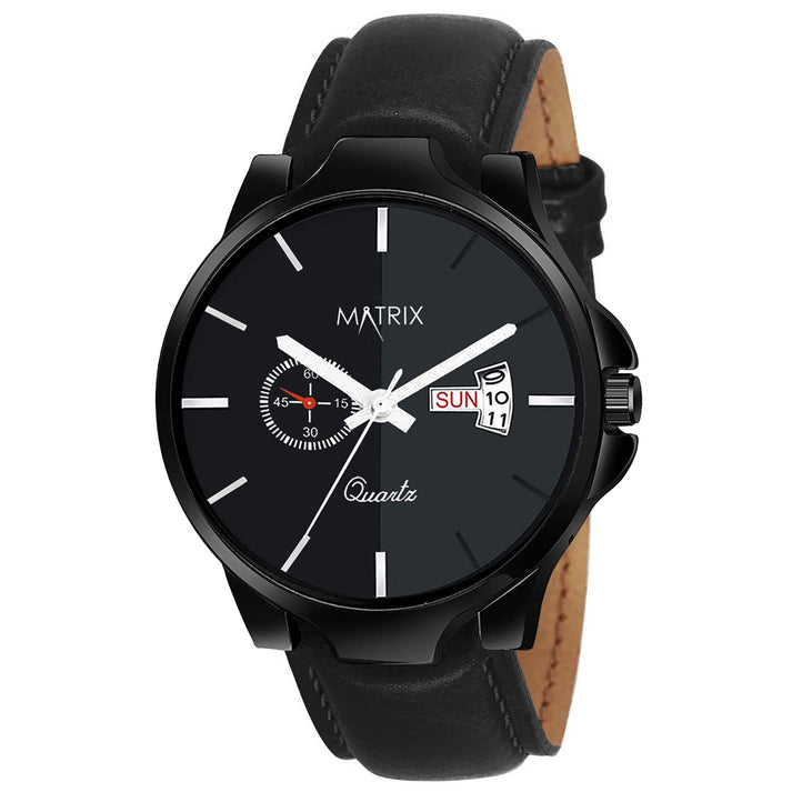Matrix Classic Black Dial Leather Strap Analog Watch for Men – Matrix ...
